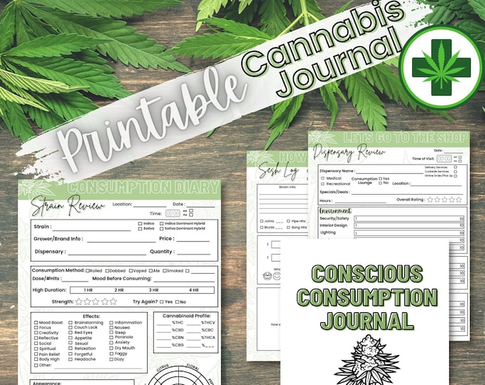 Cannabis Journal / Printable Stoner Bundle / Strain Log / Expense Habit ...