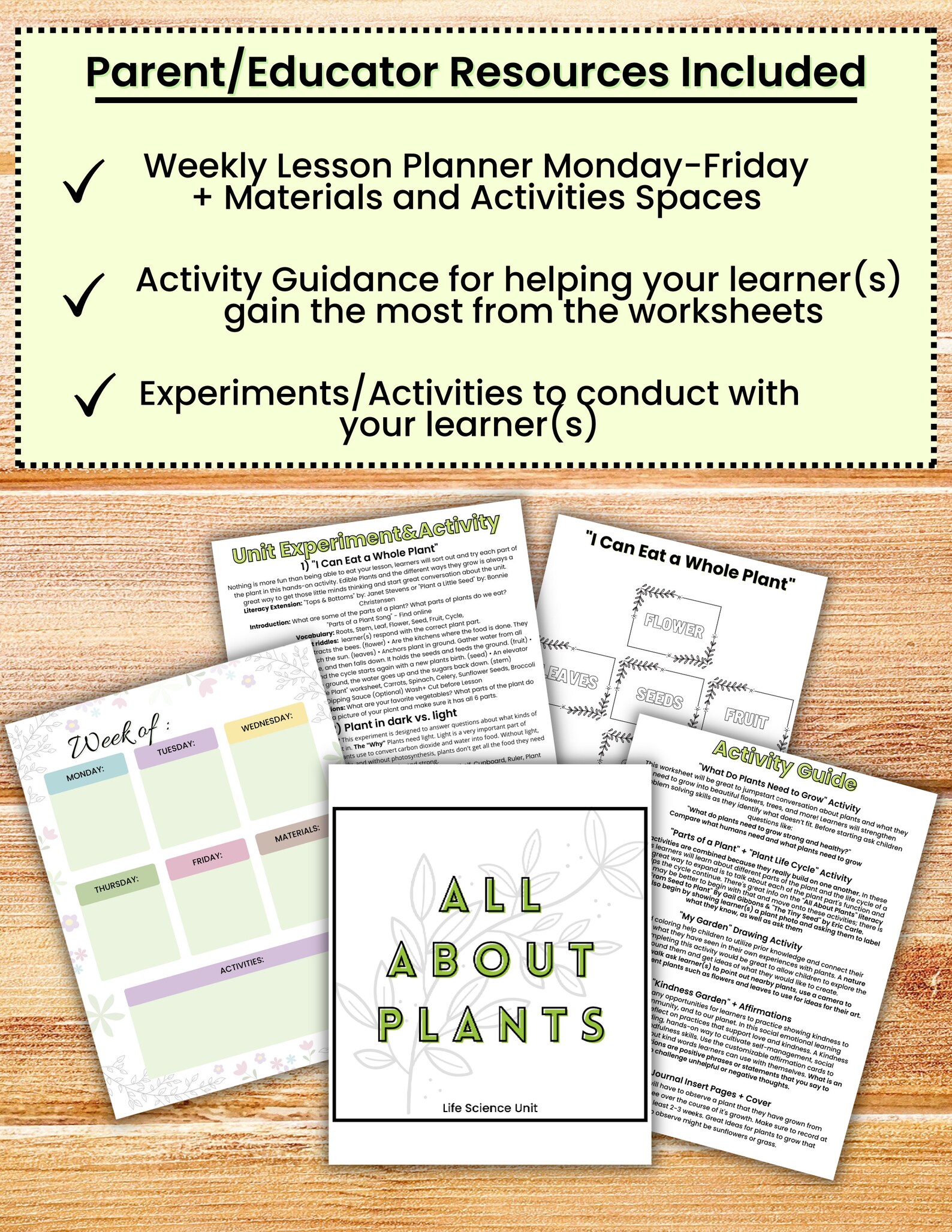 All About Plants Life Science Unit / Homeschool / Printable - Etsy