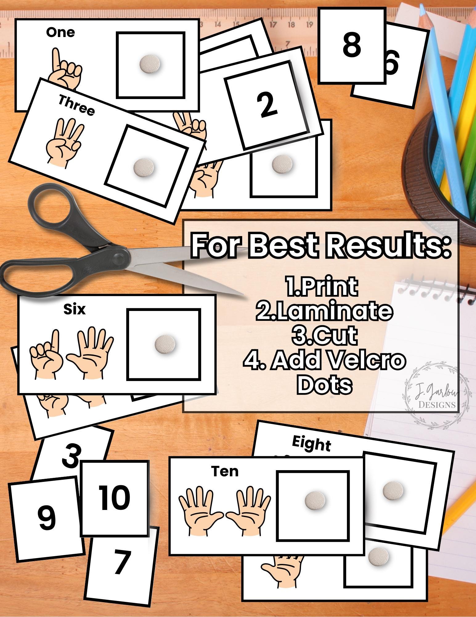 Hands-on Number Matching Activity 1-10 | Printable Math Center | Task ...
