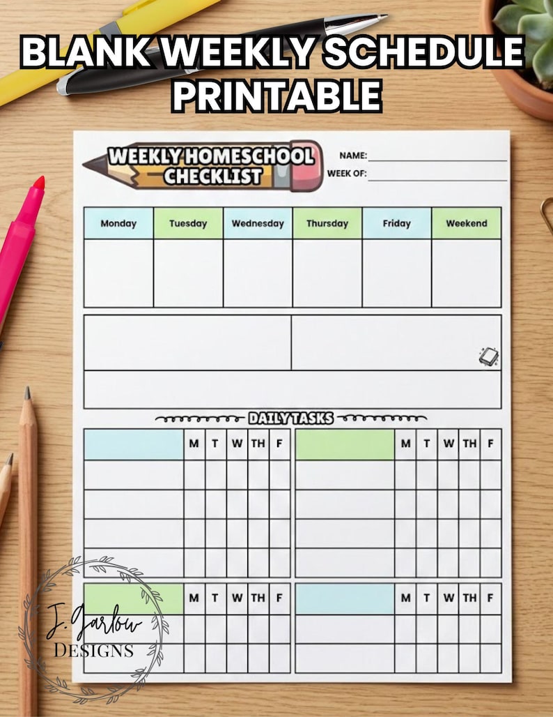 Editable Homeschool Checklist | Printable, Digital | Homeschool Planner ...