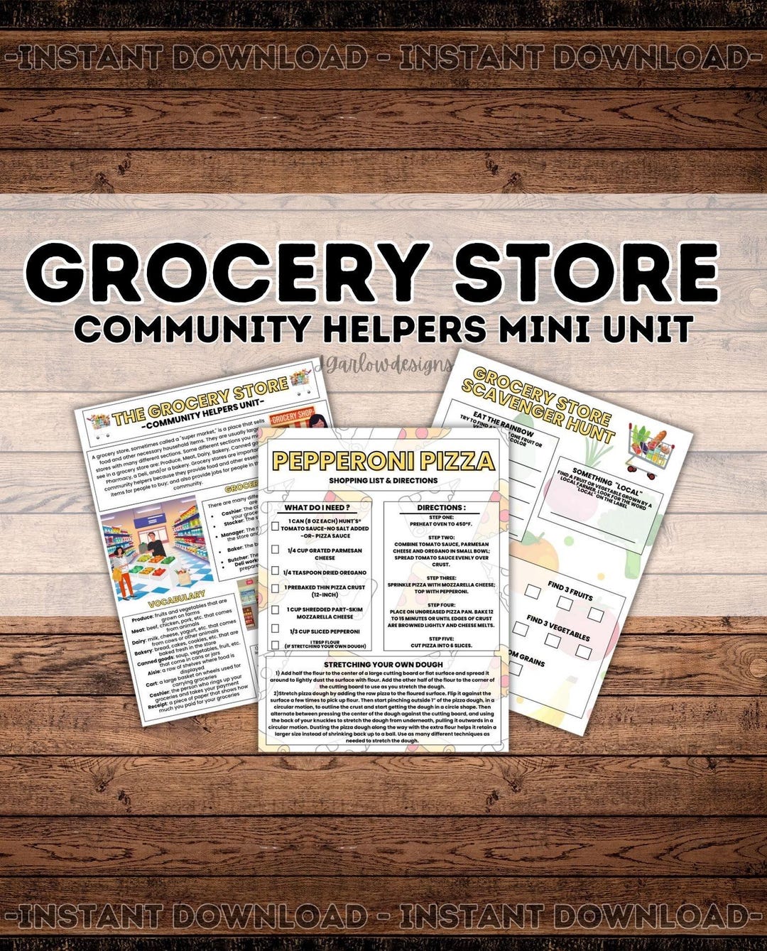 Grocery Store Community Helpers Mini Unit | Supermarket | Printable ...