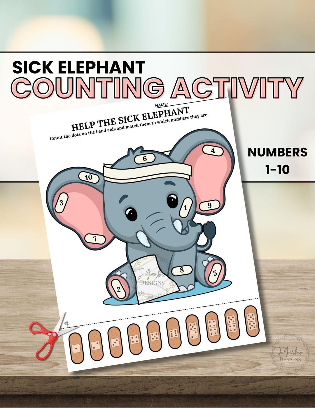 Elephant Counting Worksheet | Printable Preschool Math Activity ...