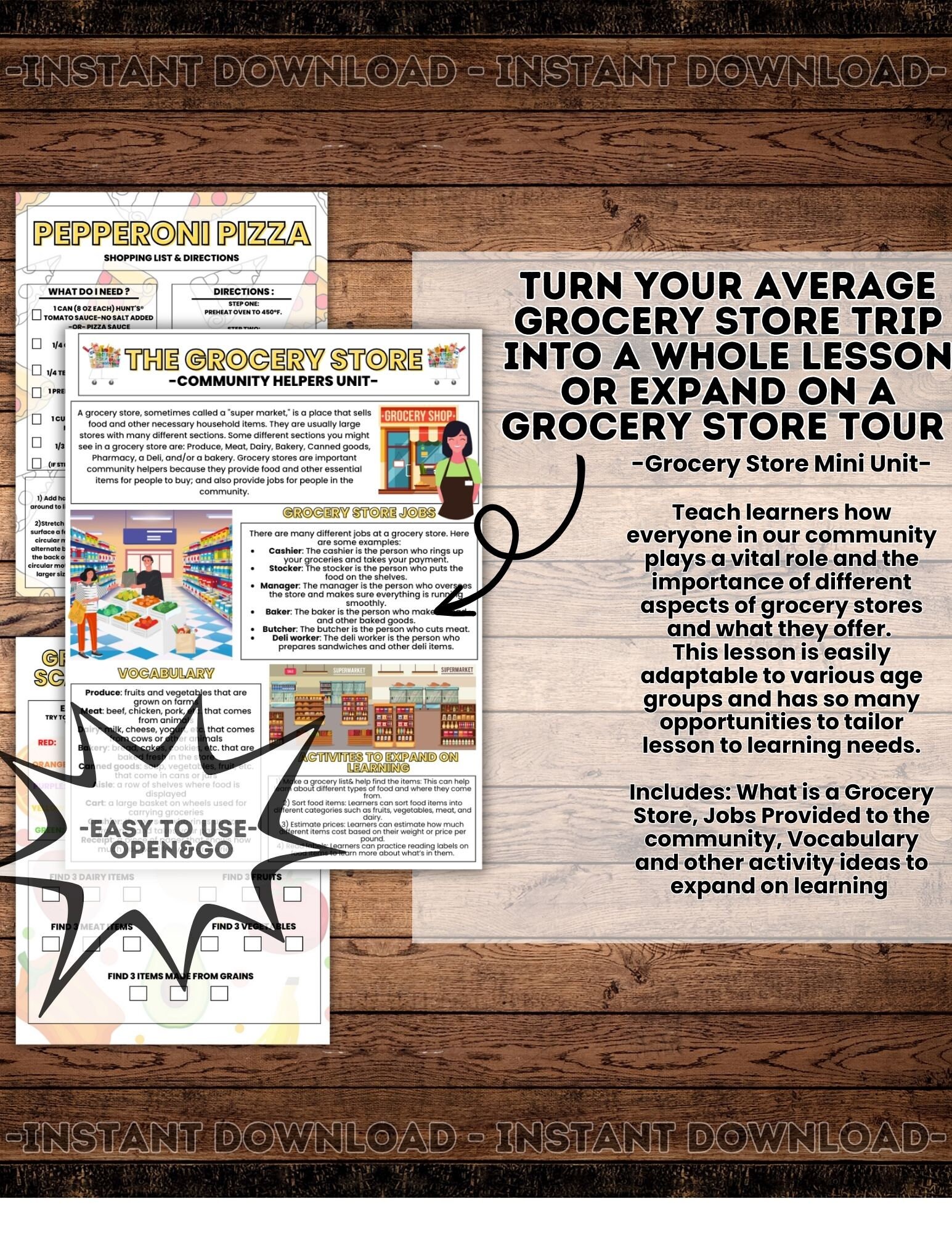 Grocery Store Community Helpers Mini Unit | Supermarket | Printable ...