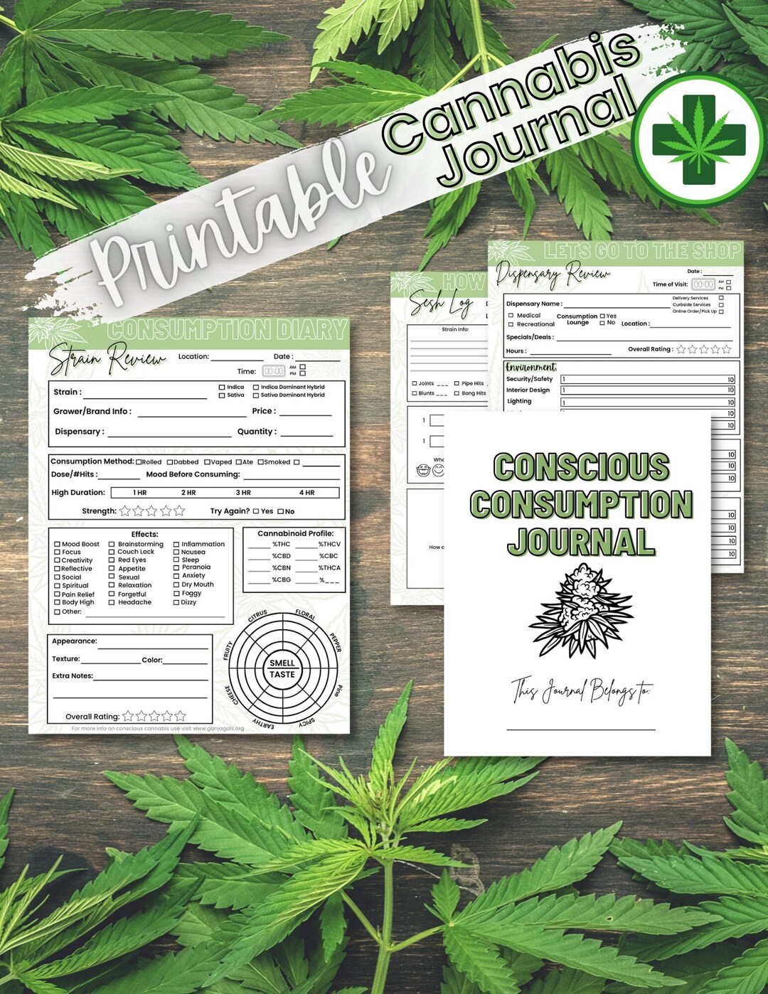 Cannabis Journal / Printable Stoner Bundle / Strain Log / Expense Habit ...