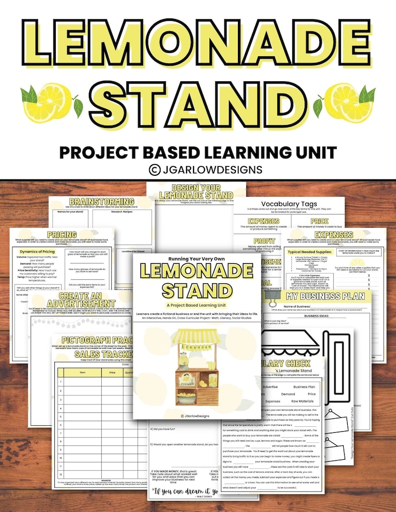 Lemonade Stand Project-based Learning Unit | Business Plan (PDF) - Etsy