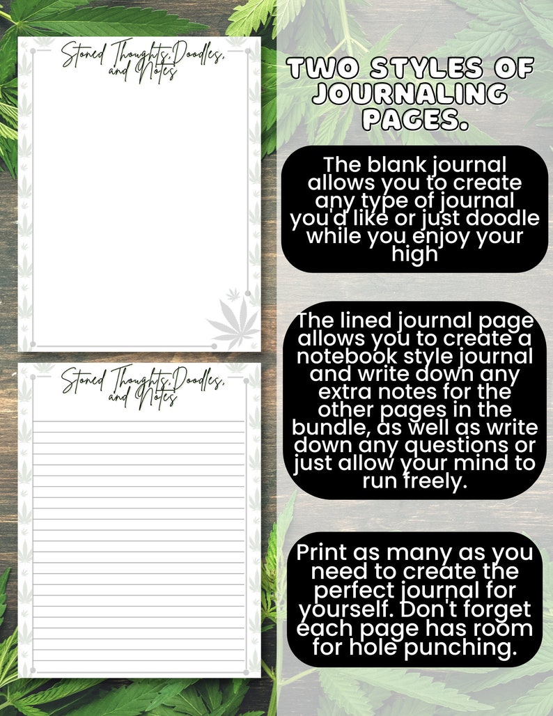 Cannabis Journal / Printable Stoner Bundle / Strain Log / Expense Habit ...