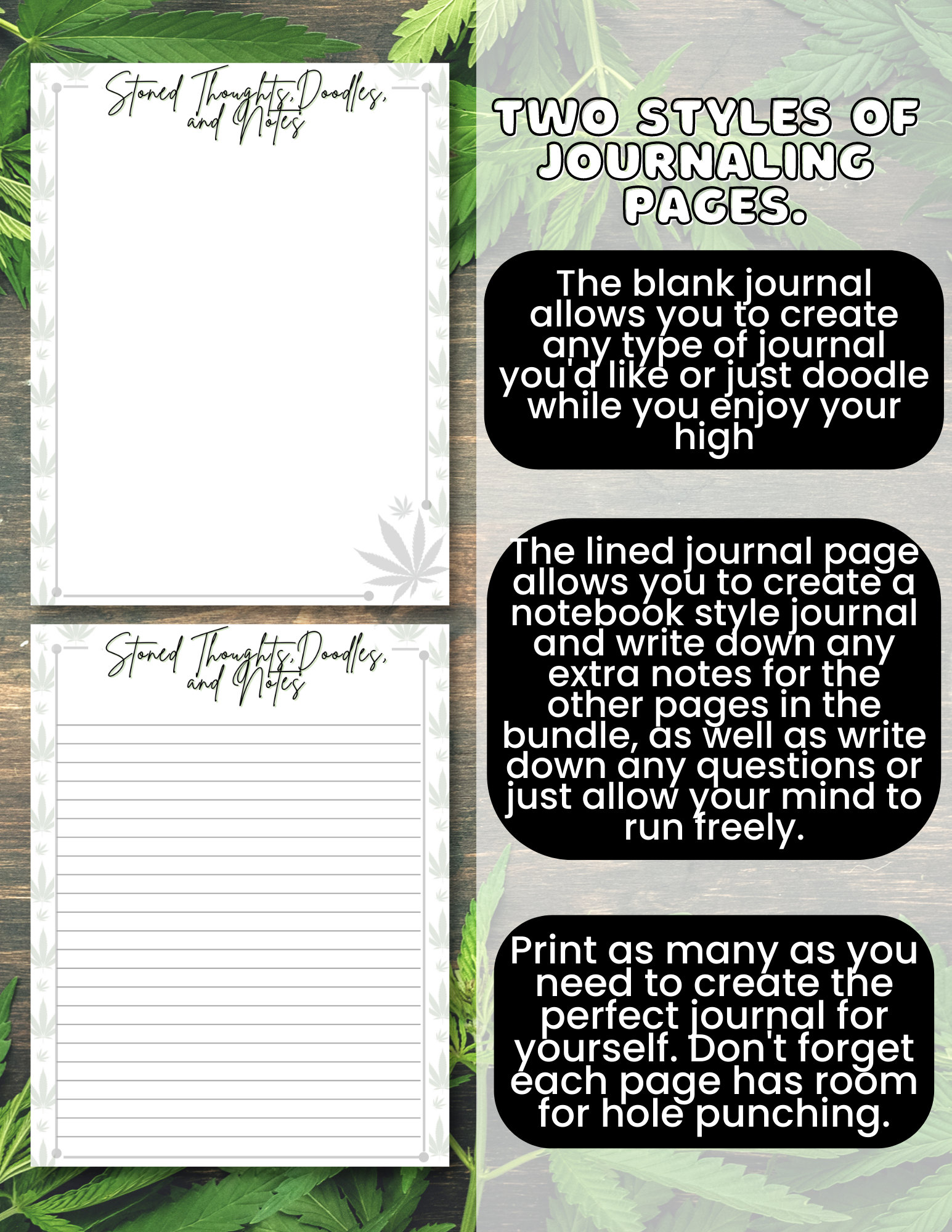 Cannabis Journal / Printable Stoner Bundle / Strain Log / Expense Habit ...