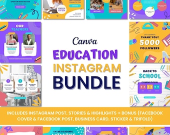 30 Kids Education Instagram Canva Template Early Education Childhood ...
