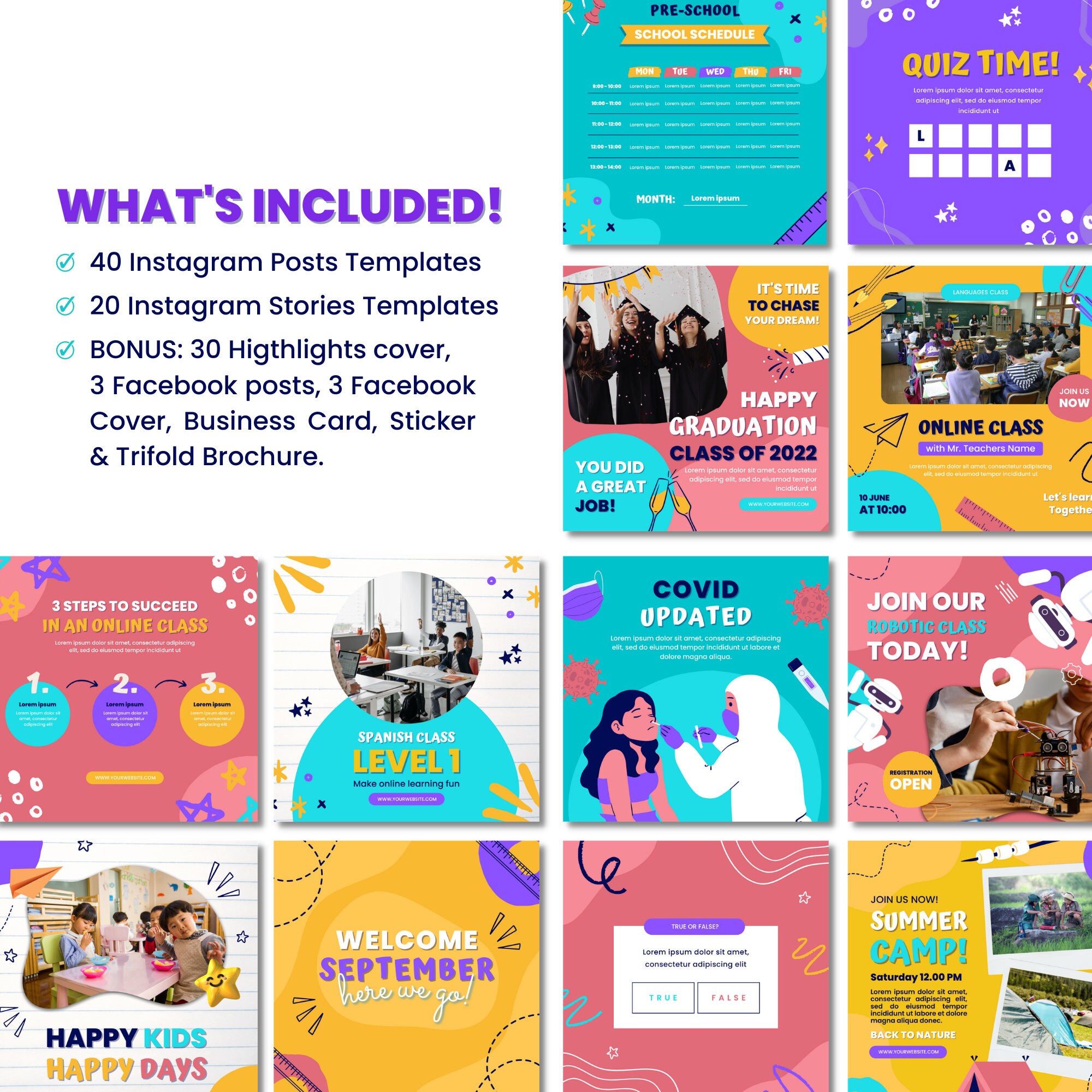 Education Instagram Canva Template Childhood Education Preschool ...