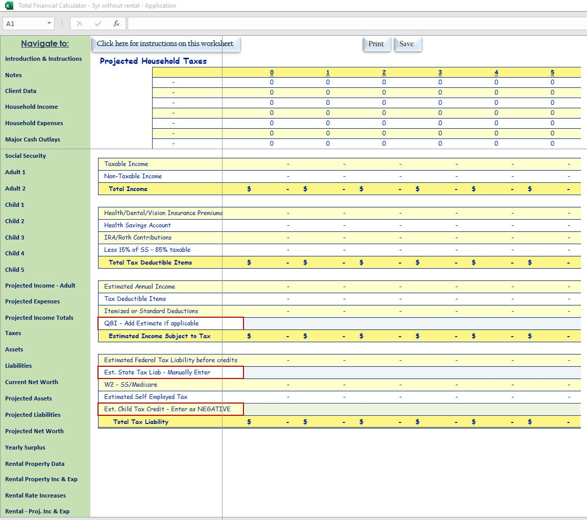 5 Year Budget Planning Tool With Rental Property Tracking Downloadable ...