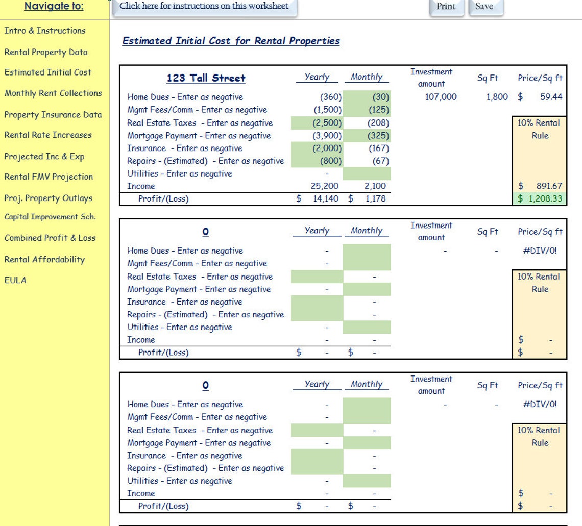 5 Year Budget Planning Tool With Rental Property Tracking Downloadable ...