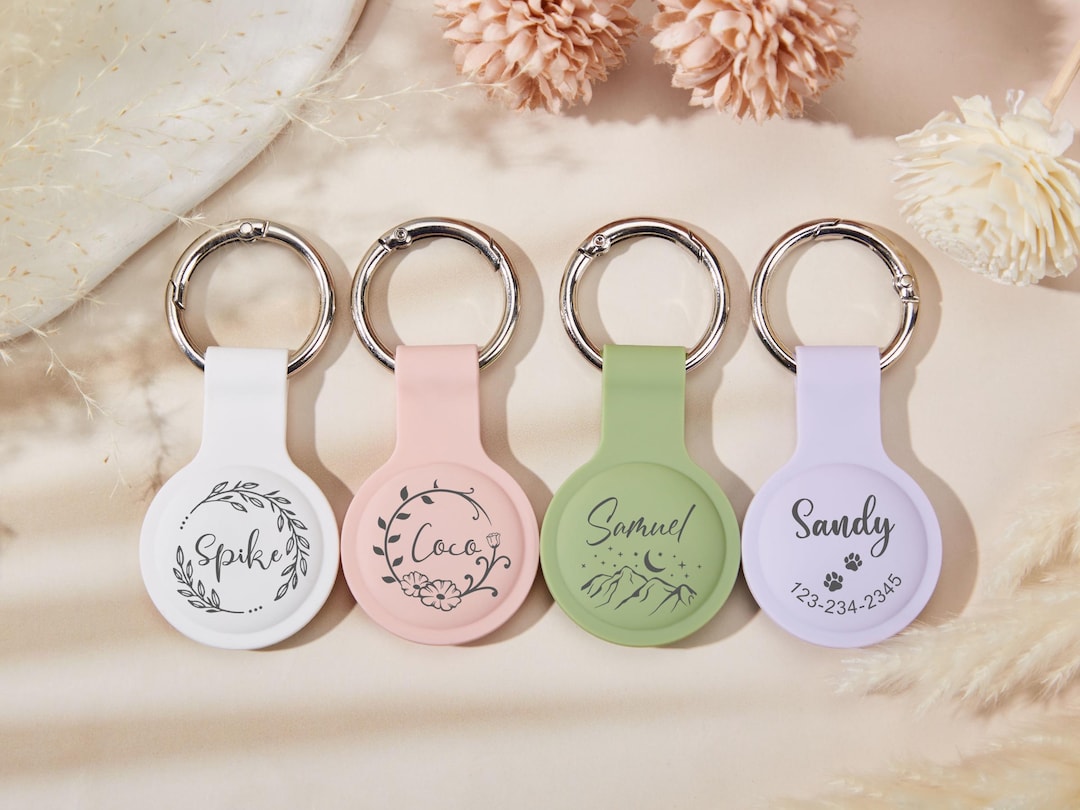 Pet Apple Air Tag Holder for Dog Collar Personalized Engraved AirTag ...