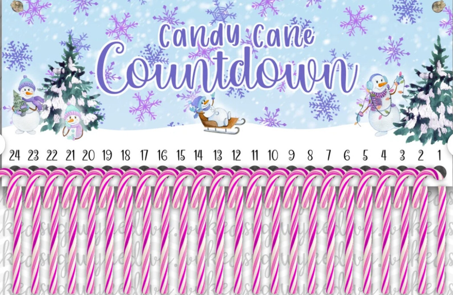 Candy Cane Christmas Count Downs - Etsy