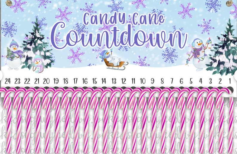 Candy Cane Christmas Count Downs - Etsy