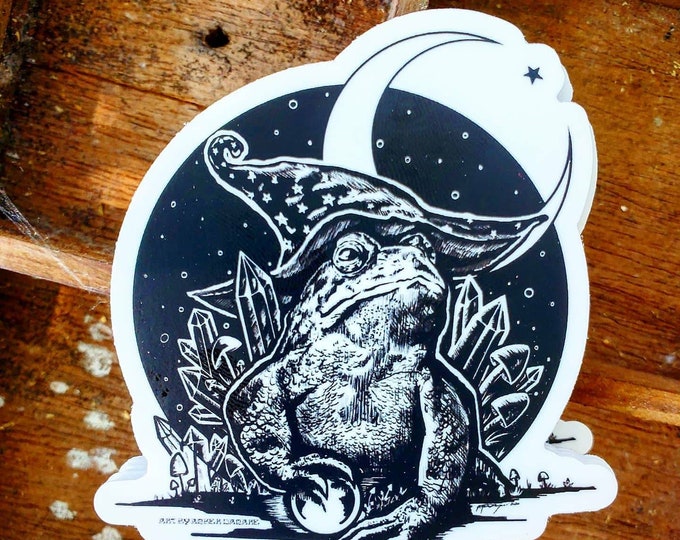 Toad Wizard Vinyl Stickers - Toad Sticker - by Amber Damare - Etsy