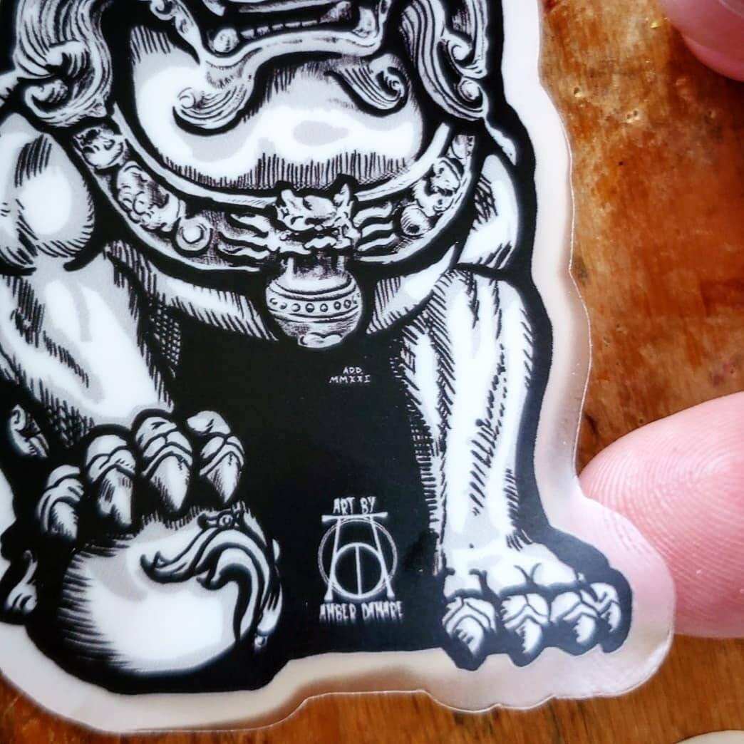 Foo Dog Vinyl Stickers Dog Sticker by Amber Damare - Etsy