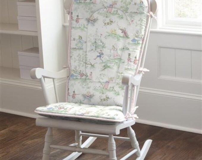Cozy Home Designs Indoor Rocking Chair Cushion Nursery Rhymes Pink ...
