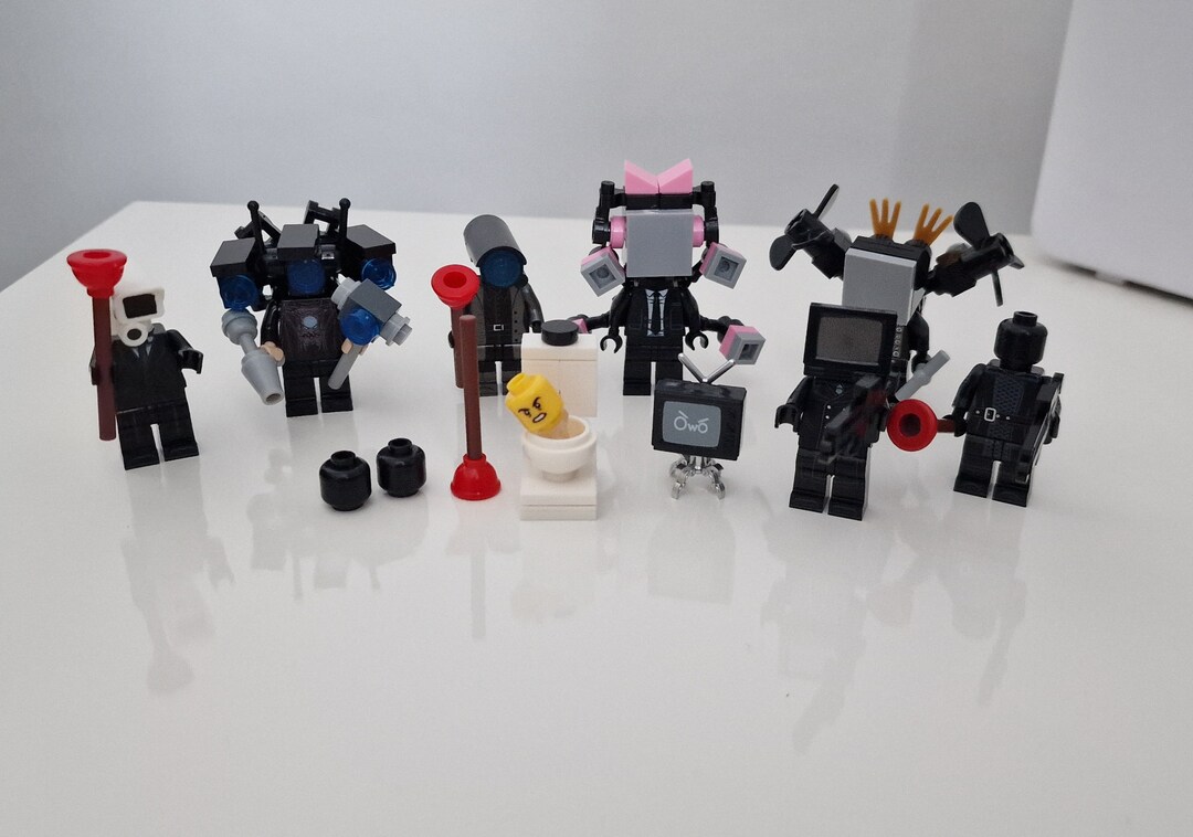 Skibidi Tv Monitor and Toilet Man Compatible Minifigure Set Brand New ...