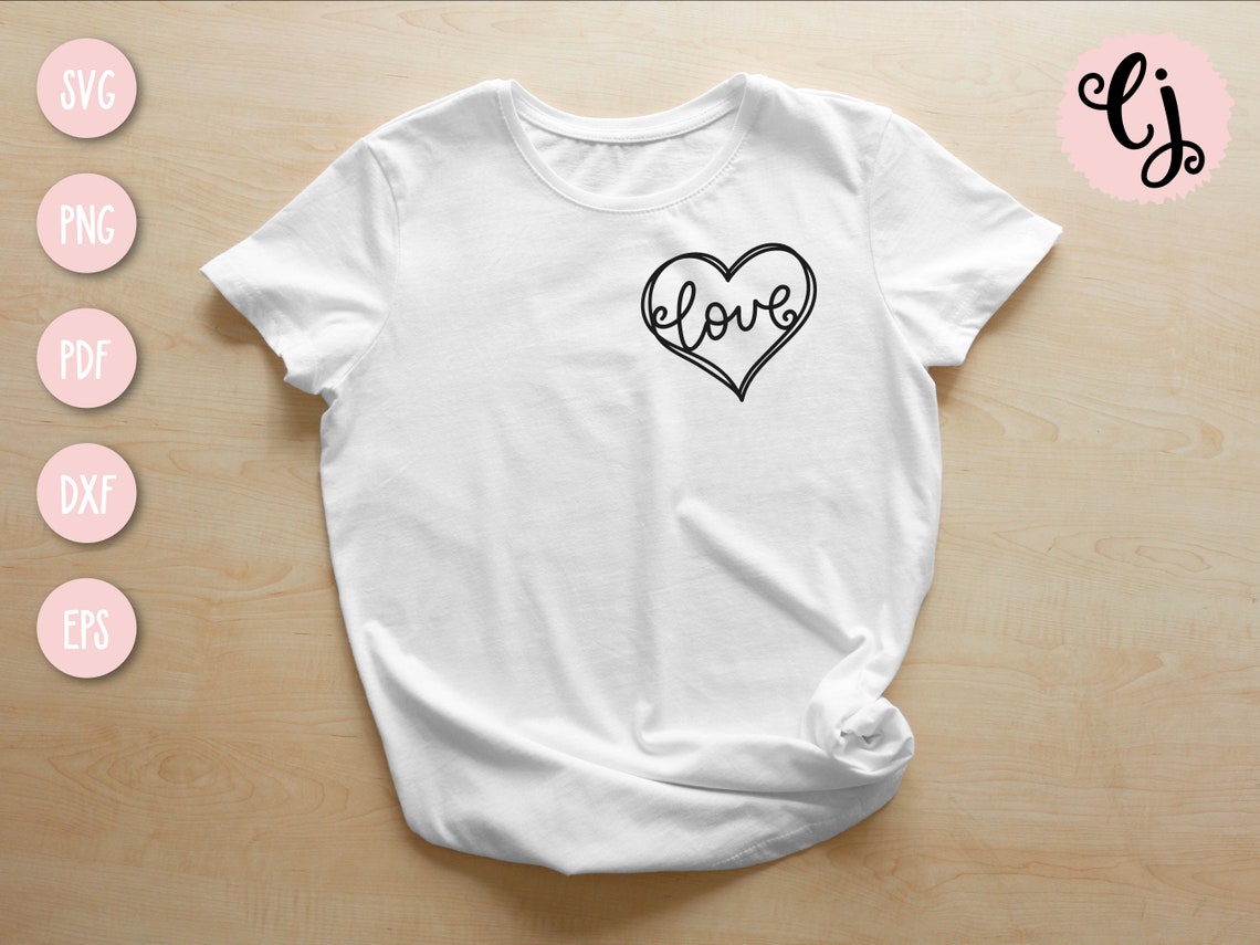 Love Heart SVG, Valentine's SVG, Heart Clipart, SVG File for Cricut - Etsy