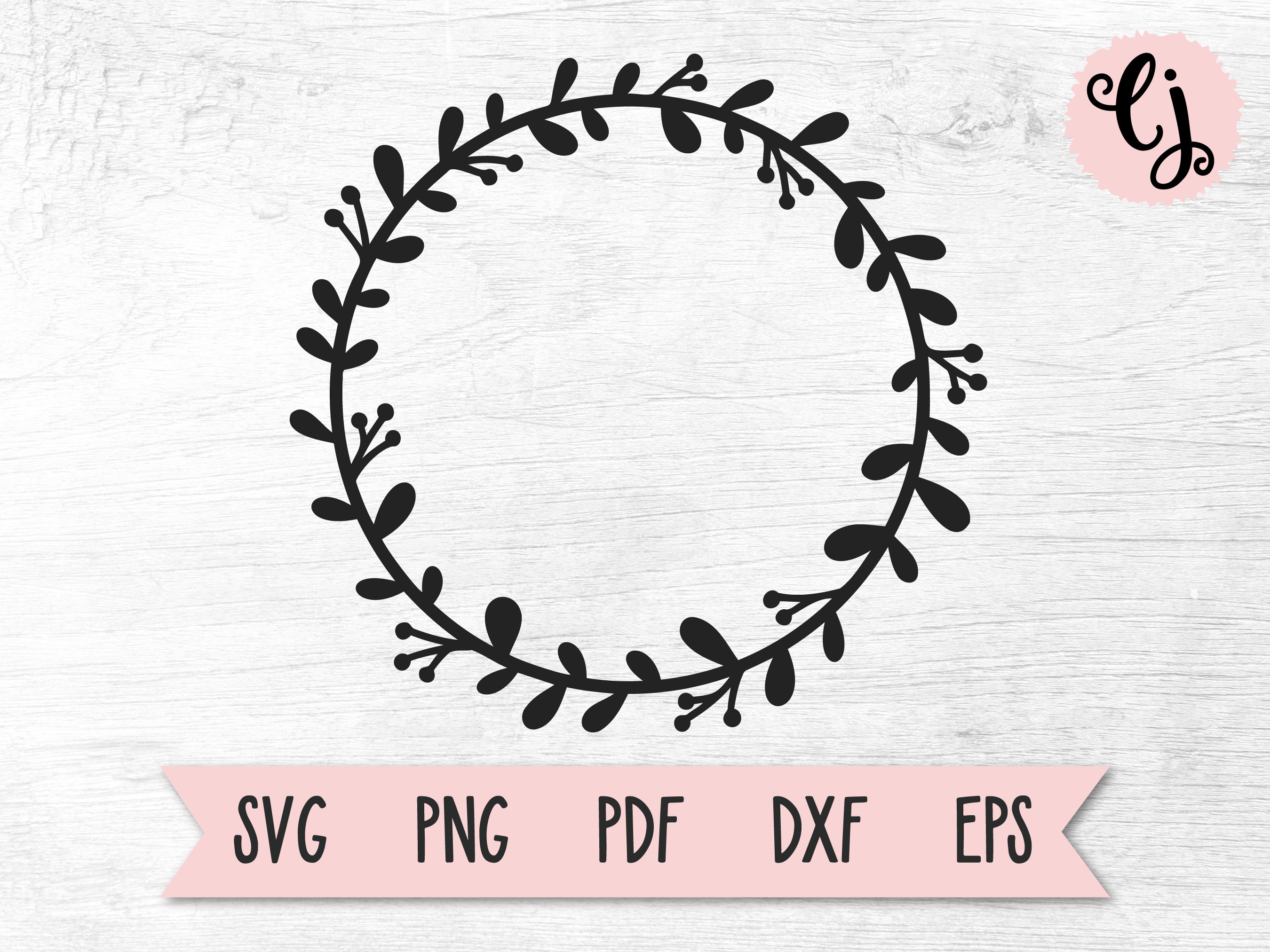 Leafy Wreath SVG Circle Border SVG Monogram Frame SVG - Etsy