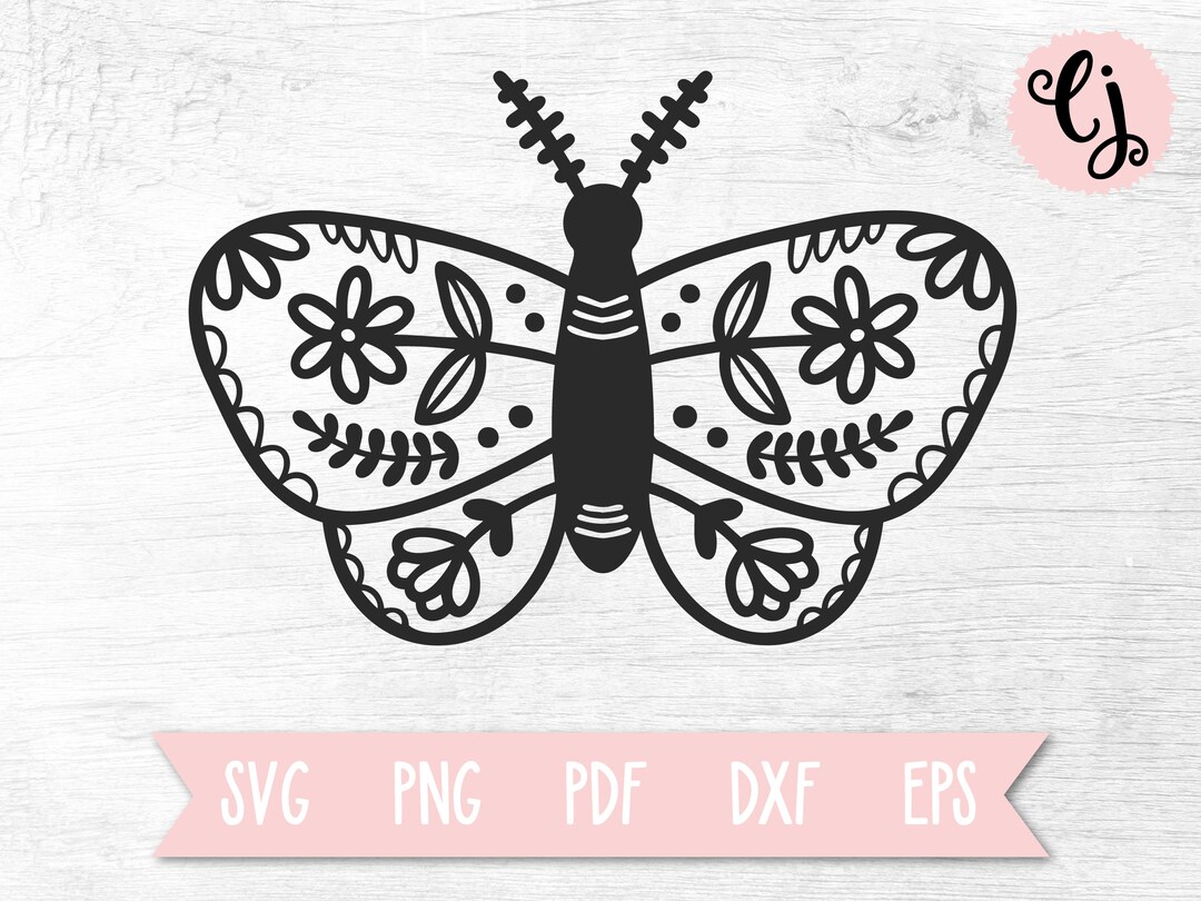 Folk Art Moth SVG, Butterfly SVG, Scandinavian SVG for Cricut - Etsy Canada