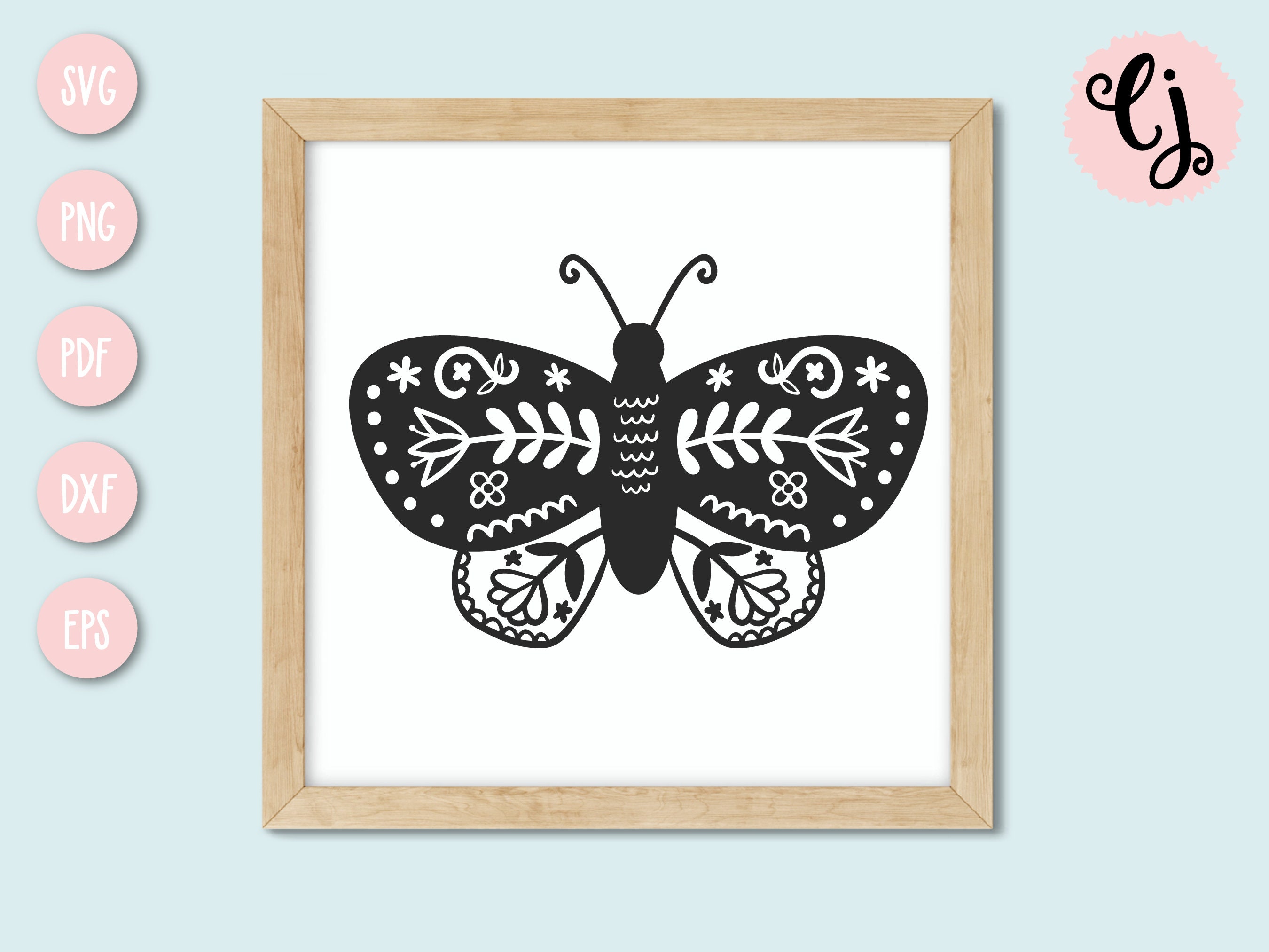 Folk Art Moth SVG, Scandinavian SVG, Insect SVG - Etsy