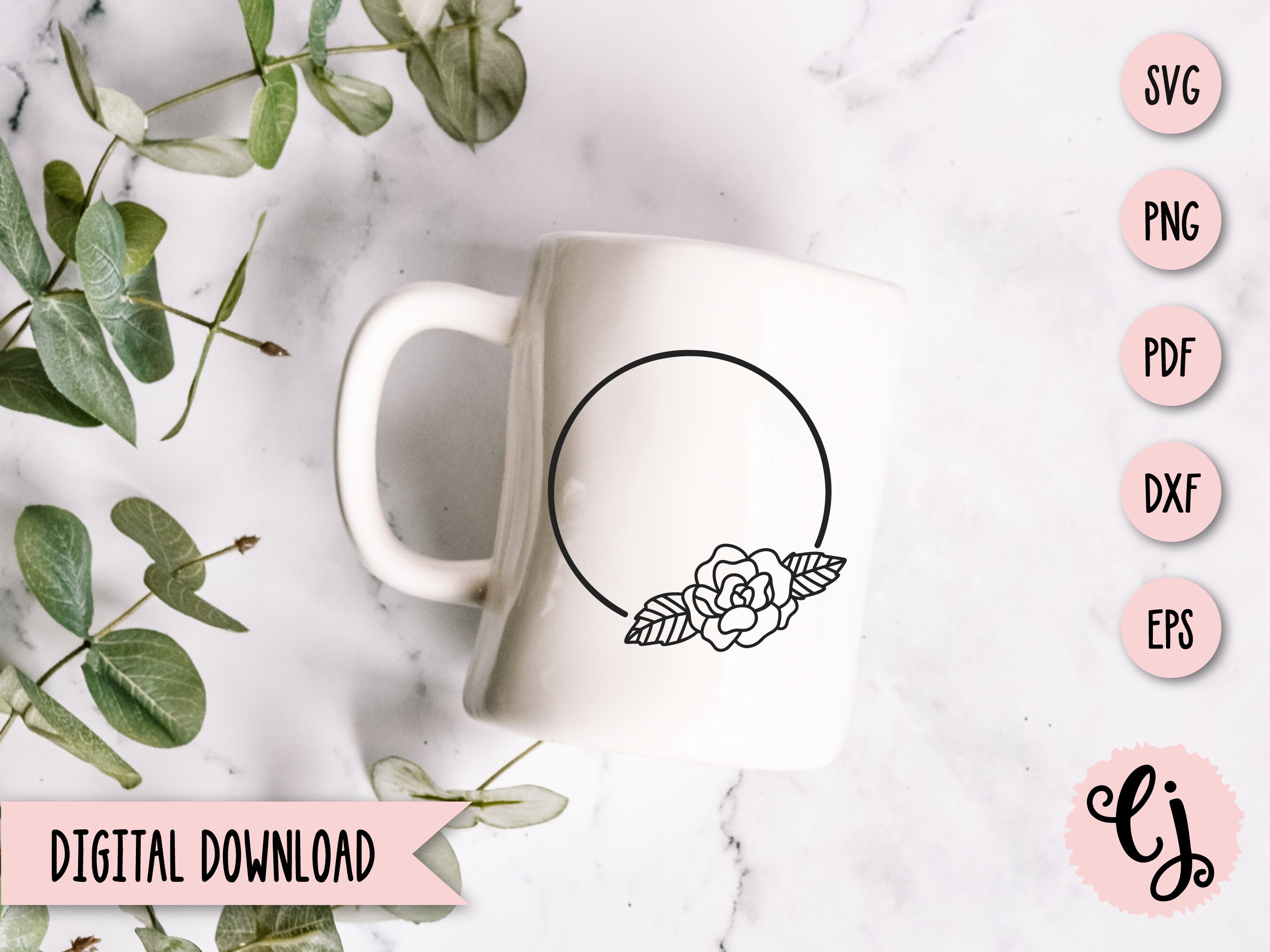 Circle Frame SVG, Floral Frame SVG, Simple Border SVG, Monogram Frame ...