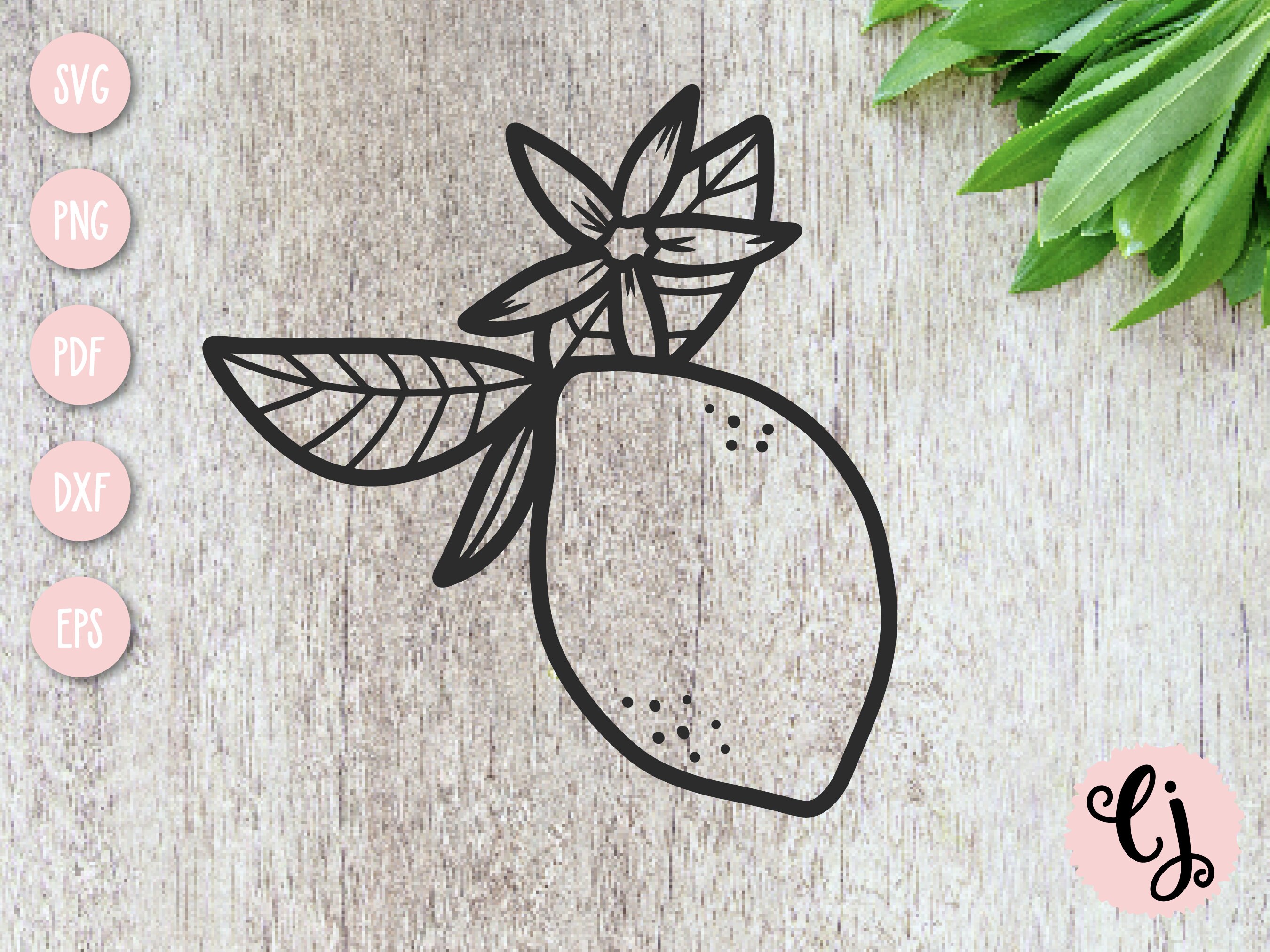 Lemon SVG, Lemon With Leaves SVG, Lemon PNG, Lemon Svg File for Cricut ...