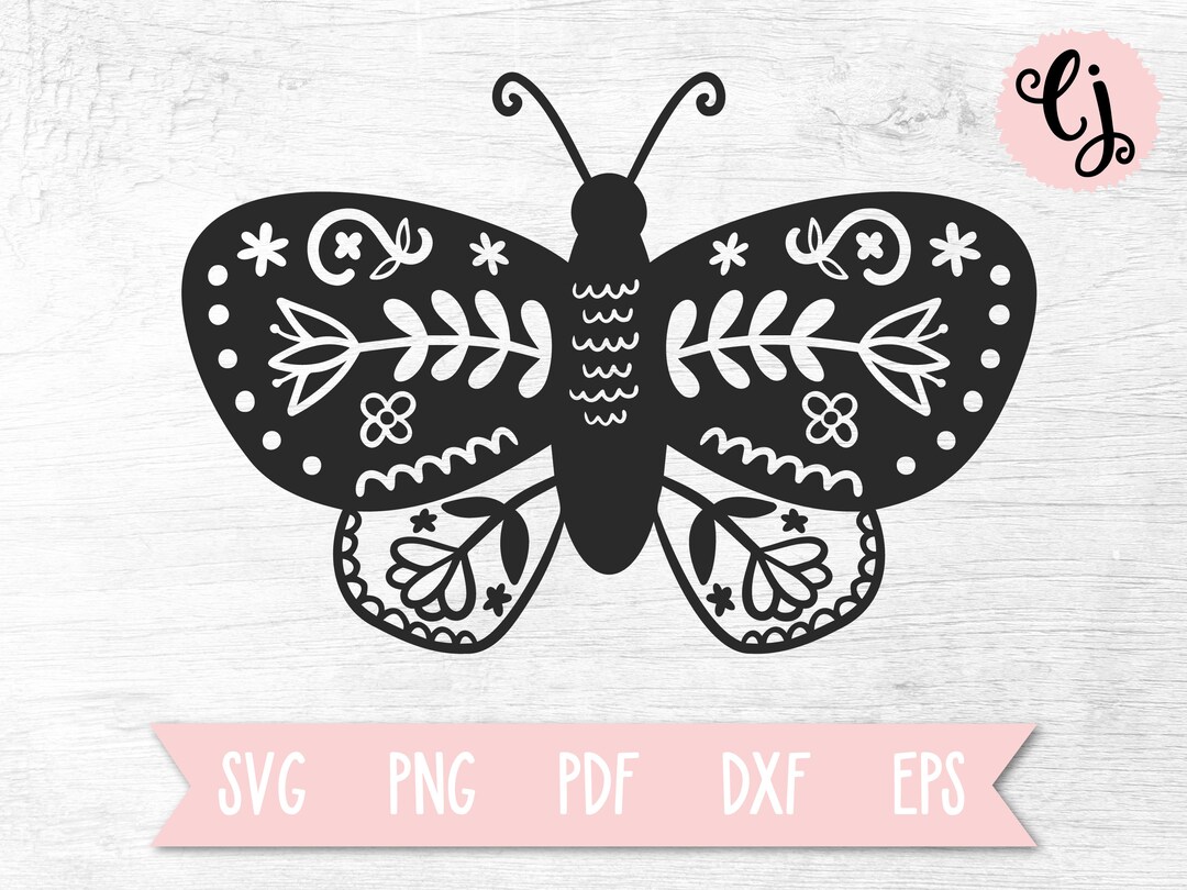 Folk Art Moth SVG, Scandinavian SVG, Insect SVG - Etsy