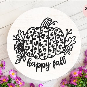 Happy Fall Pumpkin SVG, Leopard Print Pumpkin SVG, Floral Pumpkin SVG ...