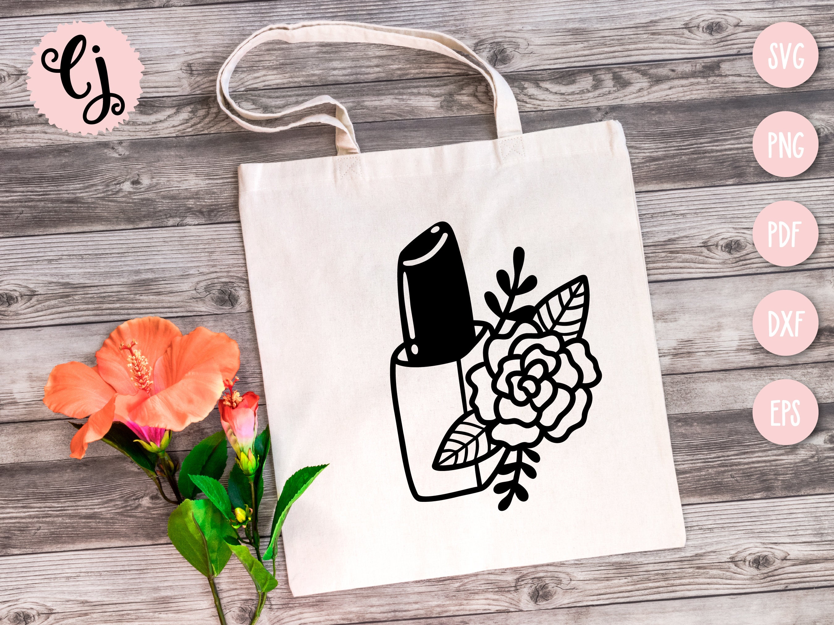 Lipstick SVG, Lipstick With Flower SVG, Lipstick Cut File - Etsy