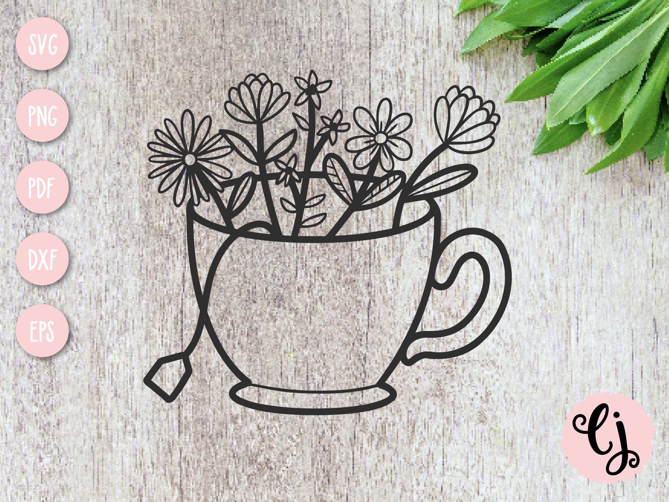 Tea Cup SVG, Tea Lover SVG, Tea and Flowers SVG Cut File - Etsy