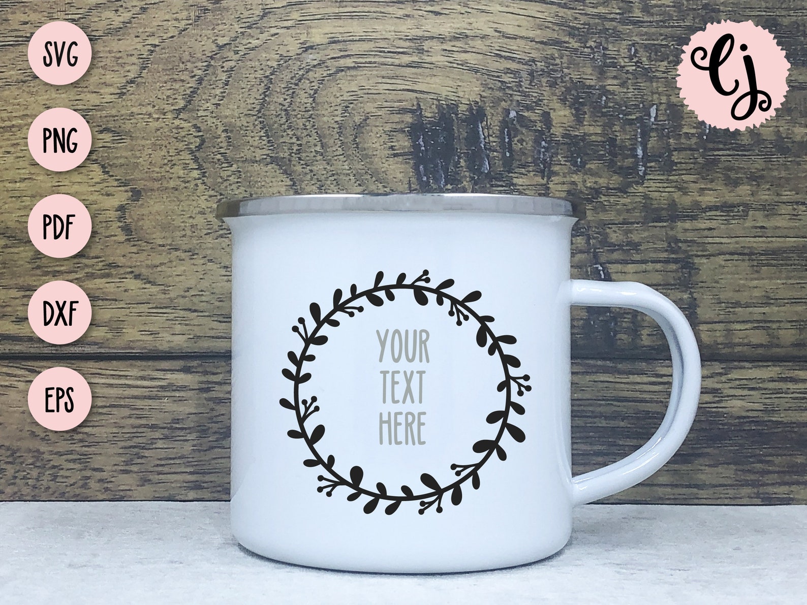 Leafy Wreath SVG Circle Border SVG Monogram Frame SVG - Etsy