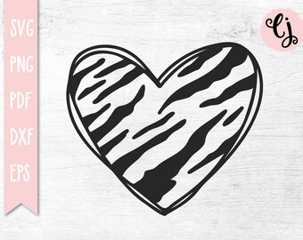 Tiger Stripe Heart SVG Heart SVG Tiger Print Heart Clipart - Etsy