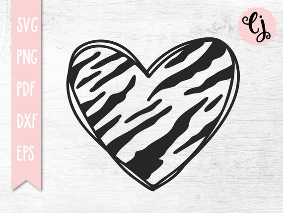 Tiger Stripe Heart SVG Heart SVG Tiger Print Heart Clipart - Etsy México