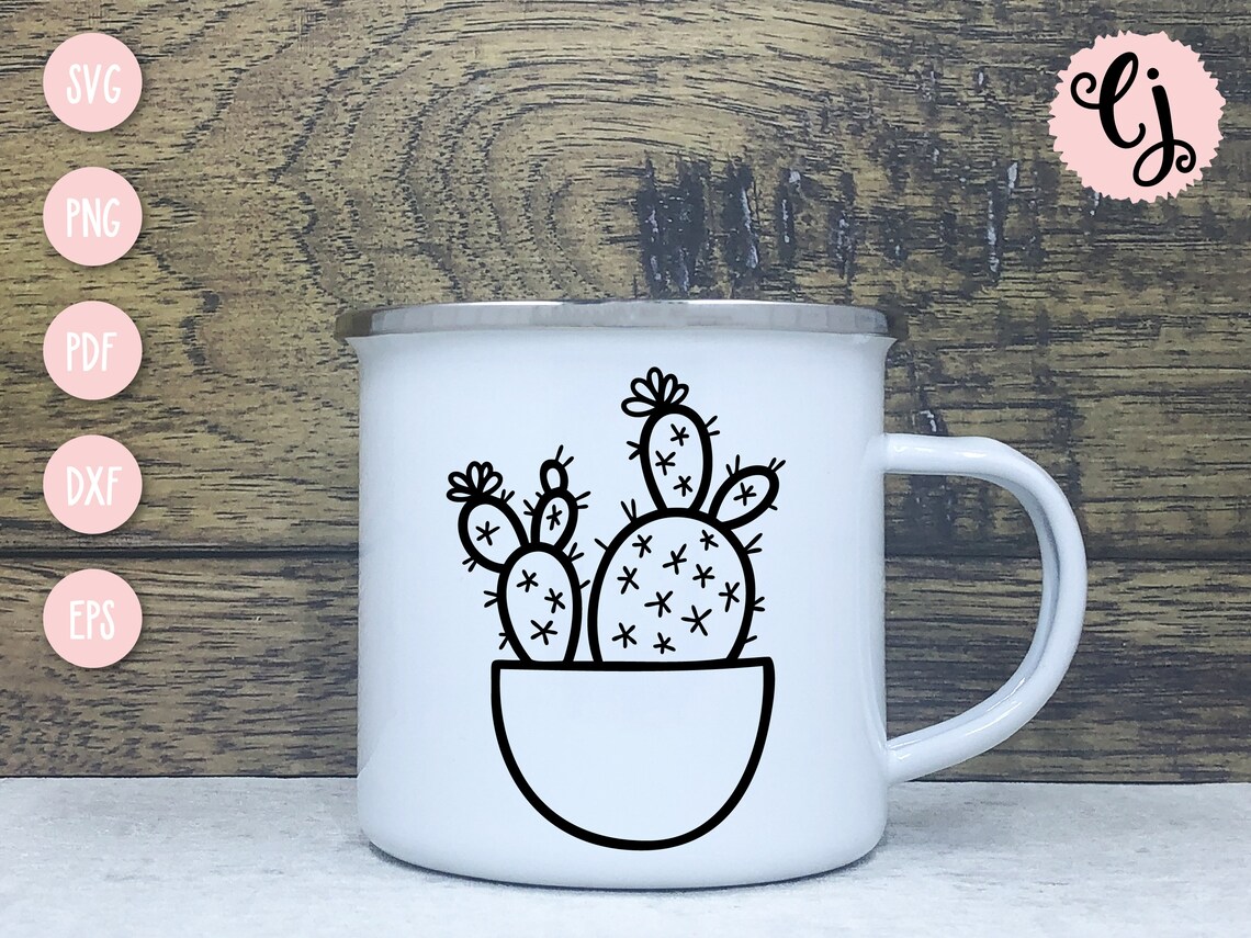 Cactus SVG, Plant SVG, Cactus in Pot PNG, Cricut Cut File - Etsy