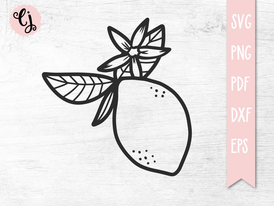 Lemon SVG, Lemon With Leaves SVG, Lemon PNG, Lemon Svg File for Cricut ...