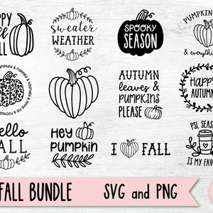Fall SVG Bundle, Autumn Svg, Pumpkin Svg, Happy Fall Svg, Svg Bundle ...