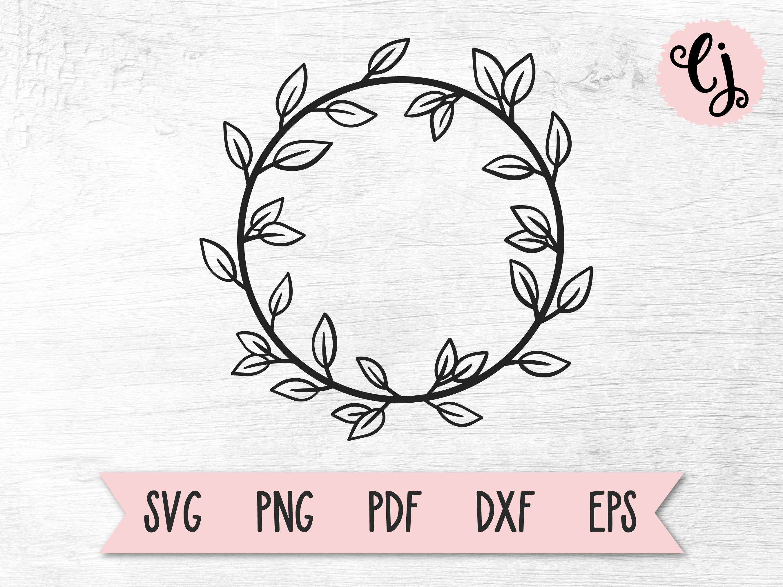 Leaf Wreath SVG, Farmhouse Wreath SVG, Circle Border Clip Art, Leaf ...