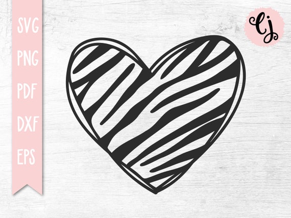 Zebra Stripe Heart SVG Zebra Stripe SVG Zebra SVG Heart | Etsy
