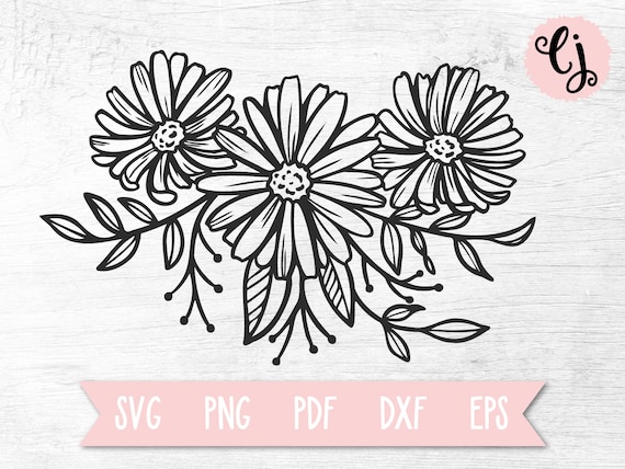 Daisy SVG Daisy Bunch SVG Floral PNG Clip Art Cricut Cut - Etsy