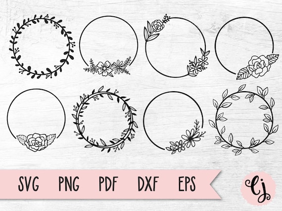 Wreath SVG Bundle Decorative Frame SVG Botanical Wreath SVG - Etsy