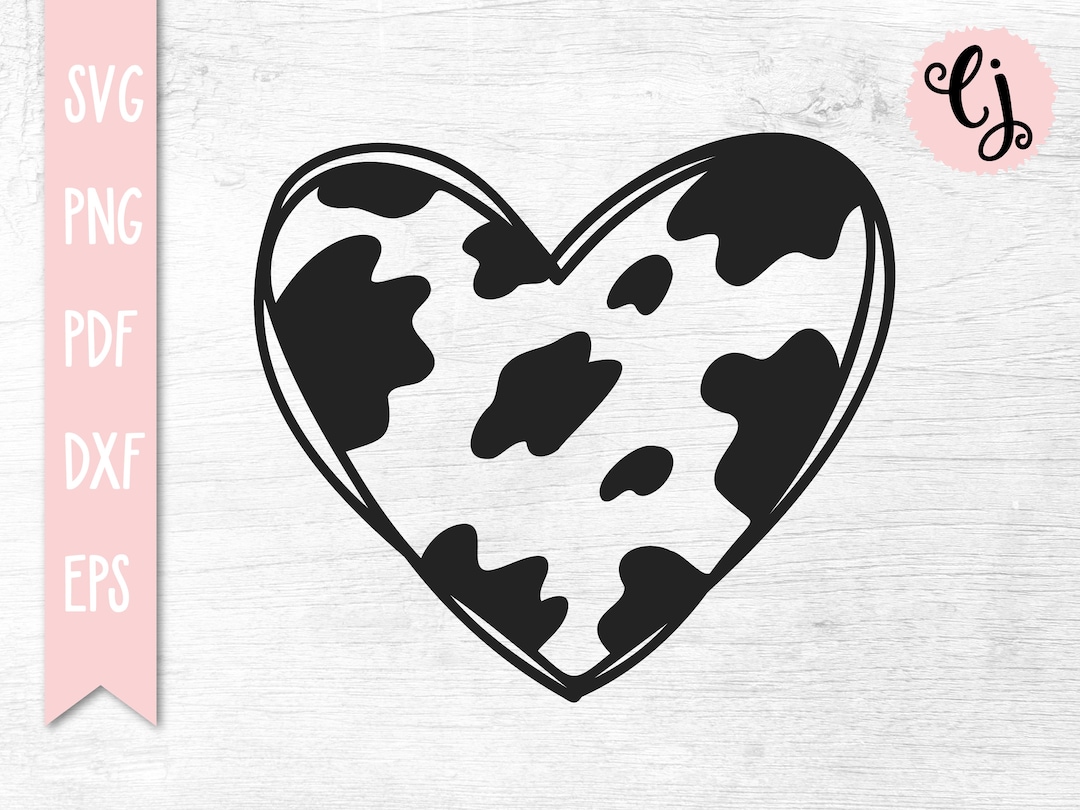 Cow Print Heart SVG, Heart SVG, Cow Print SVG - Etsy