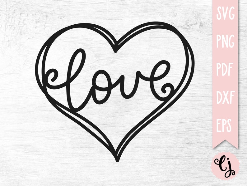 Love Heart SVG, Valentine's SVG, Heart Clipart, SVG File for Cricut - Etsy