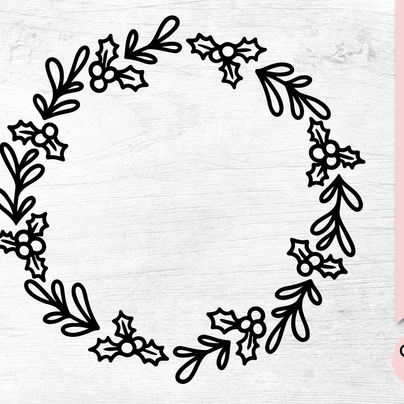 Holly Wreath Svg - Etsy