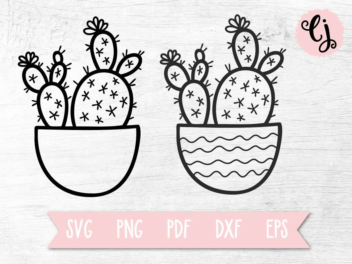 Cactus SVG, Plant SVG, Cactus in Pot PNG, Cricut Cut File - Etsy