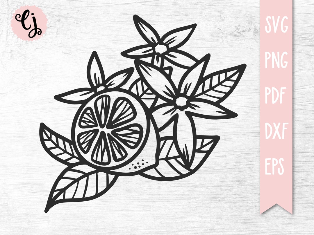 Lemon Flowers SVG, SVG File for Cricut, Lemons With Flowers, Lemon ...