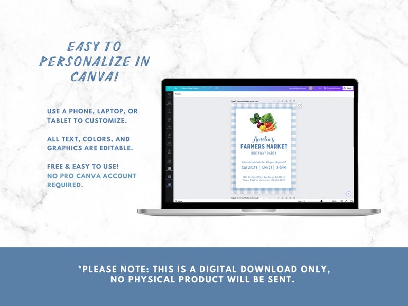Farmers Market Invite Template, Farmers Market Birthday Party ...