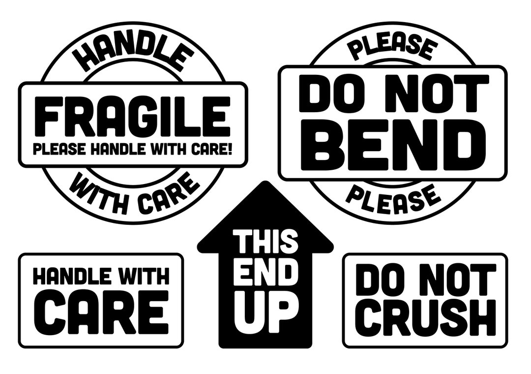 Shipping Set - SVG Download for Vinyl Cutting Machines - Fragile Handle ...