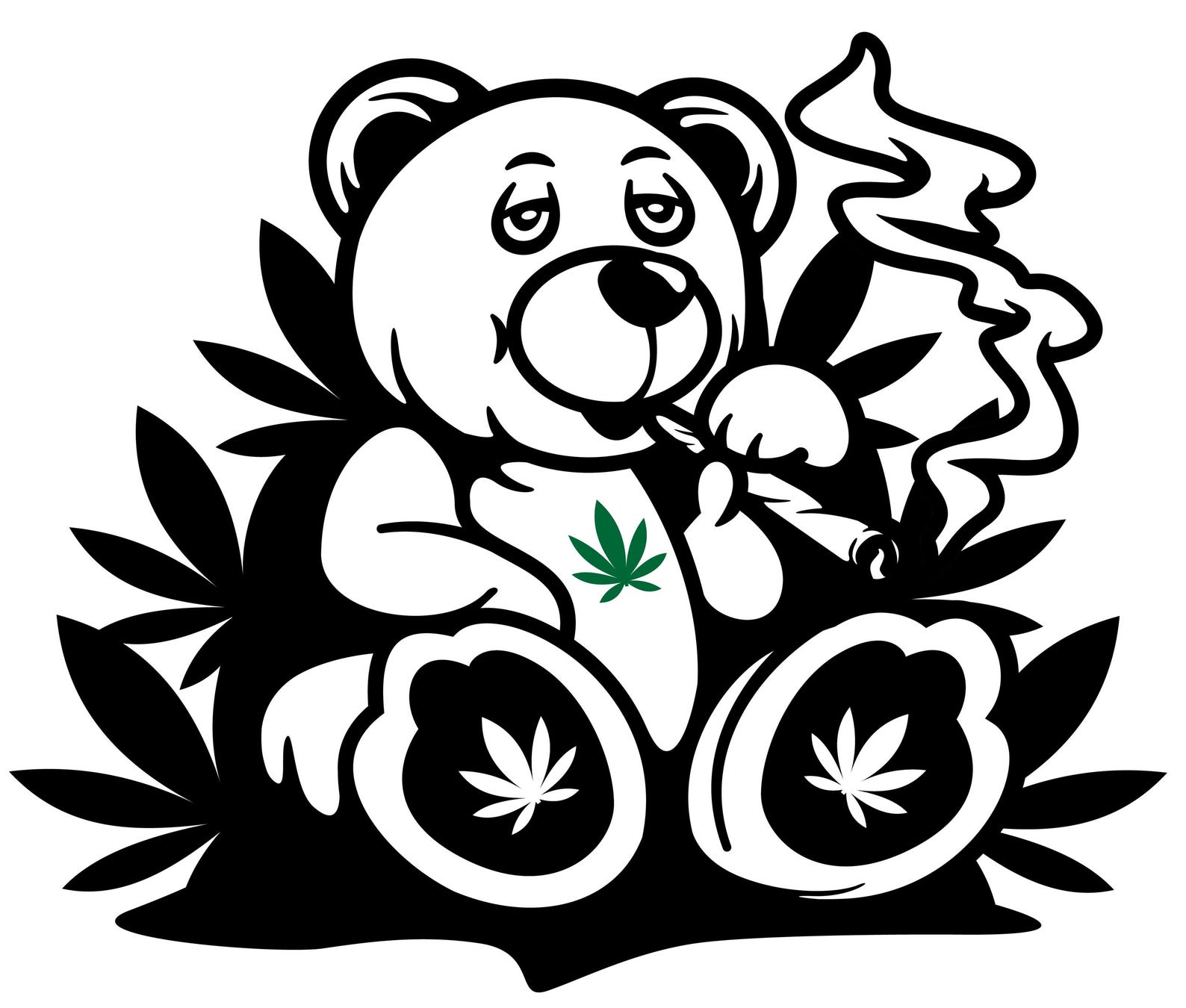 Cute Teddy Bear Smoking Weed - SVG File for Cutting Machines Like ...